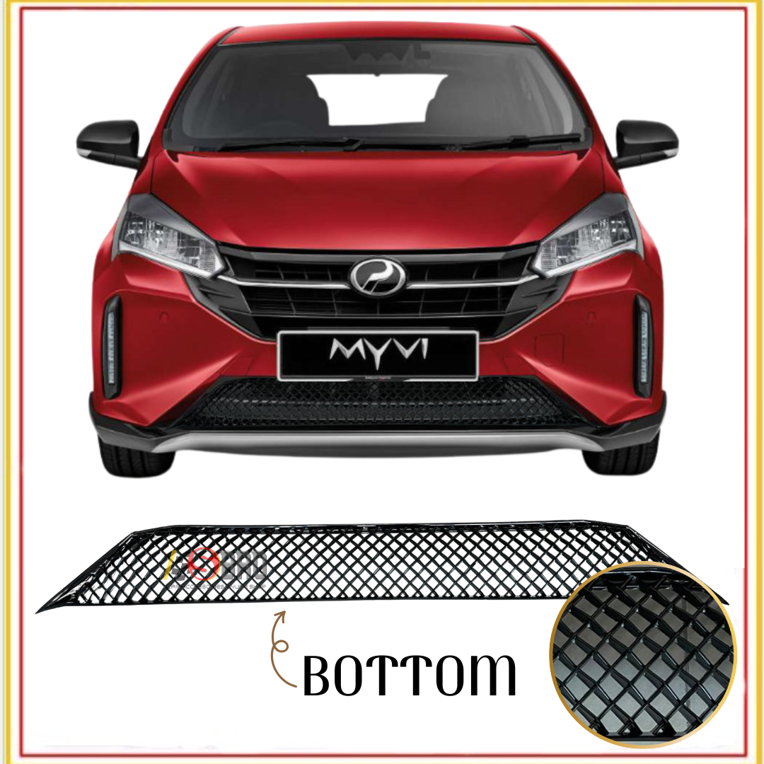 Perodua Myvi 2022-2025 Front Bottom Grill Glossy Black Grilled Plug And ...