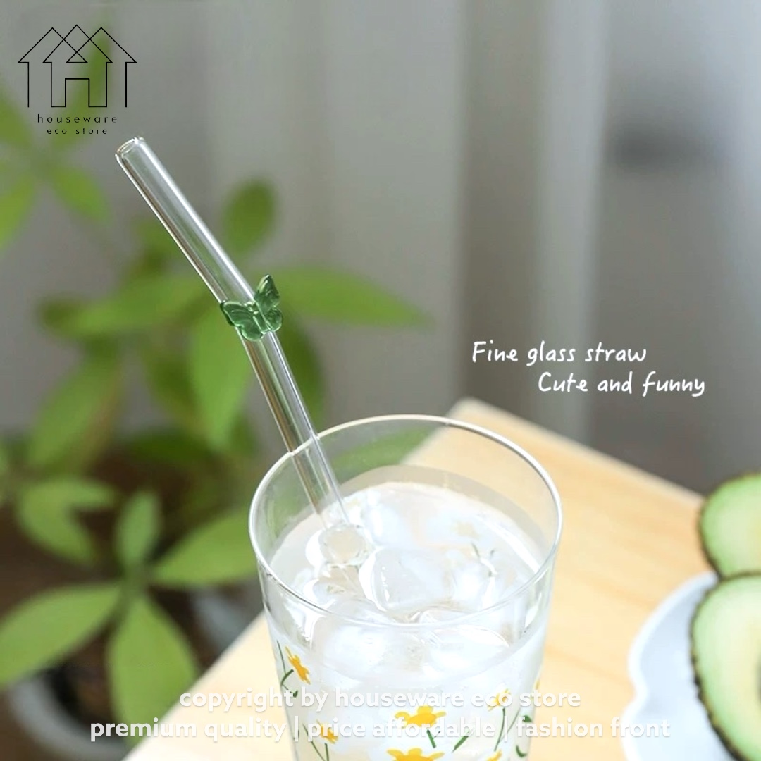 Eco Friendly Bent High Borosilicate Glass Straw Reusable Drinking Straw ...