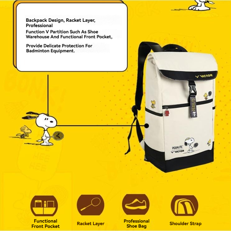 VICTOR Badminton Bag VICTOR Snoopy Men's and Women's Sports Training ...
