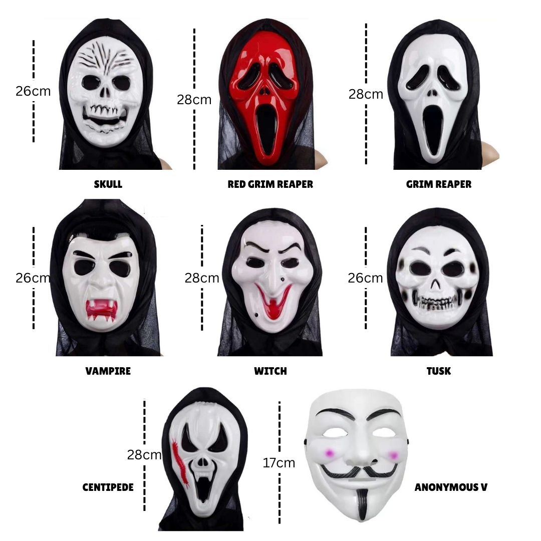 Halloween Party Cosplay Costume Mask Scary Witch Grim Reaper Anonymous ...