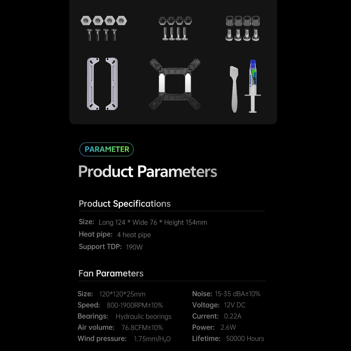 Snowman MT4-V4 DGT Digital CPU Cooler Black / White 12cm CPU Fan ...