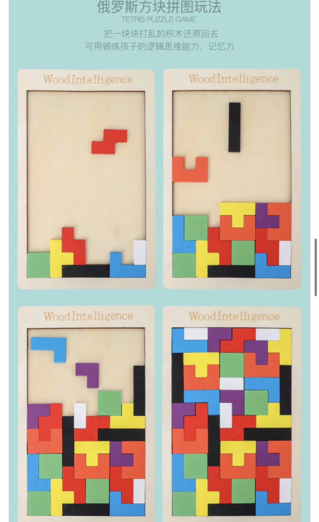 Wooden Tetris Building Blocks Education Toys | Shopee Philippines