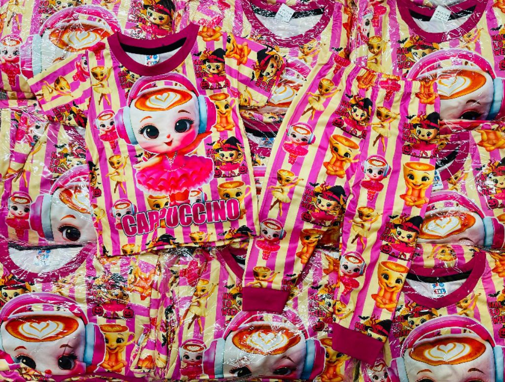 SET PIJAMAS BUDAK VIRAL DESIGN BARU (BING / BABY SHARK / CAPYBARA ...