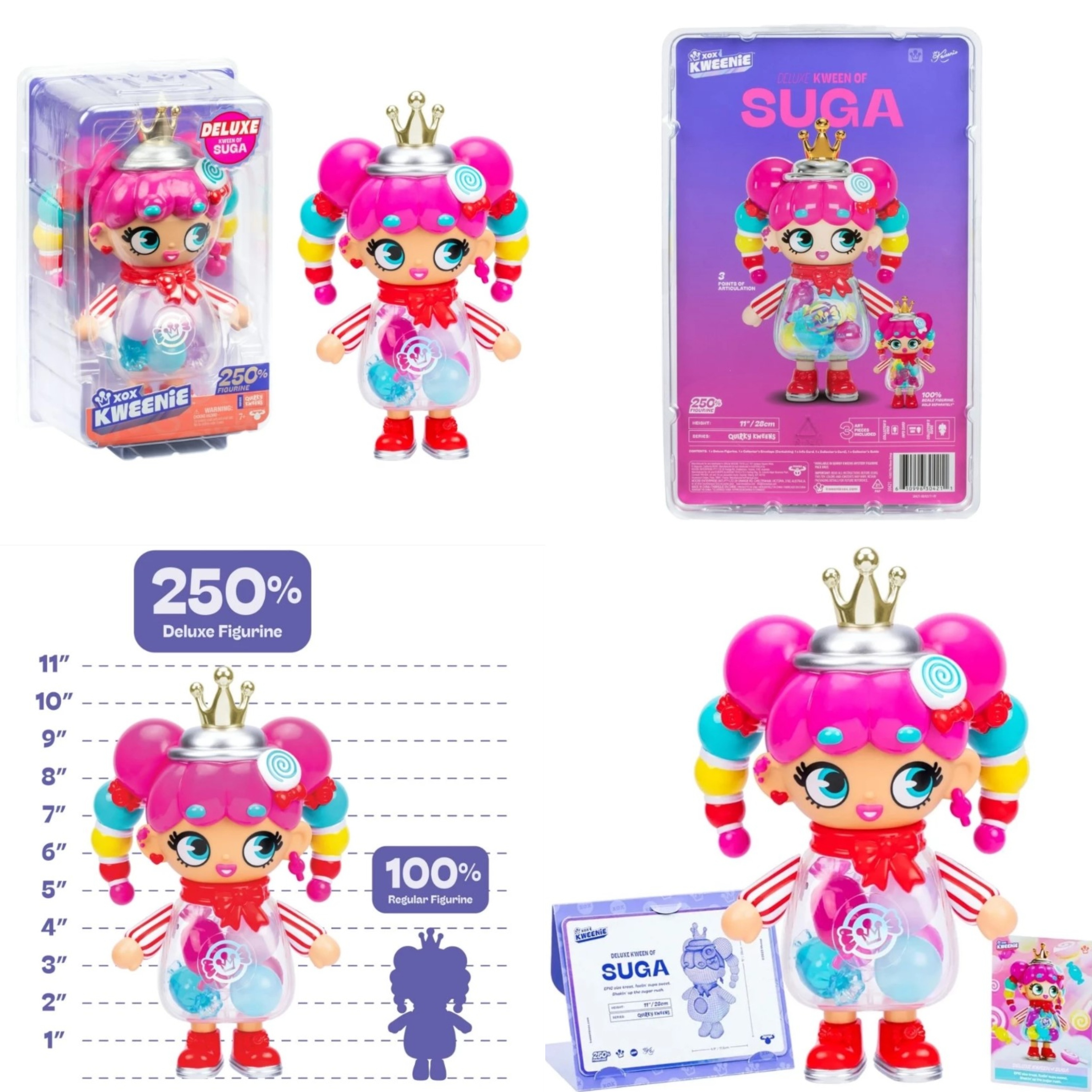 XOX KWEENIE Deluxe Quirky Kweens (Kween Of SUGA/Kween Of RAWR) 11 "Mega ...