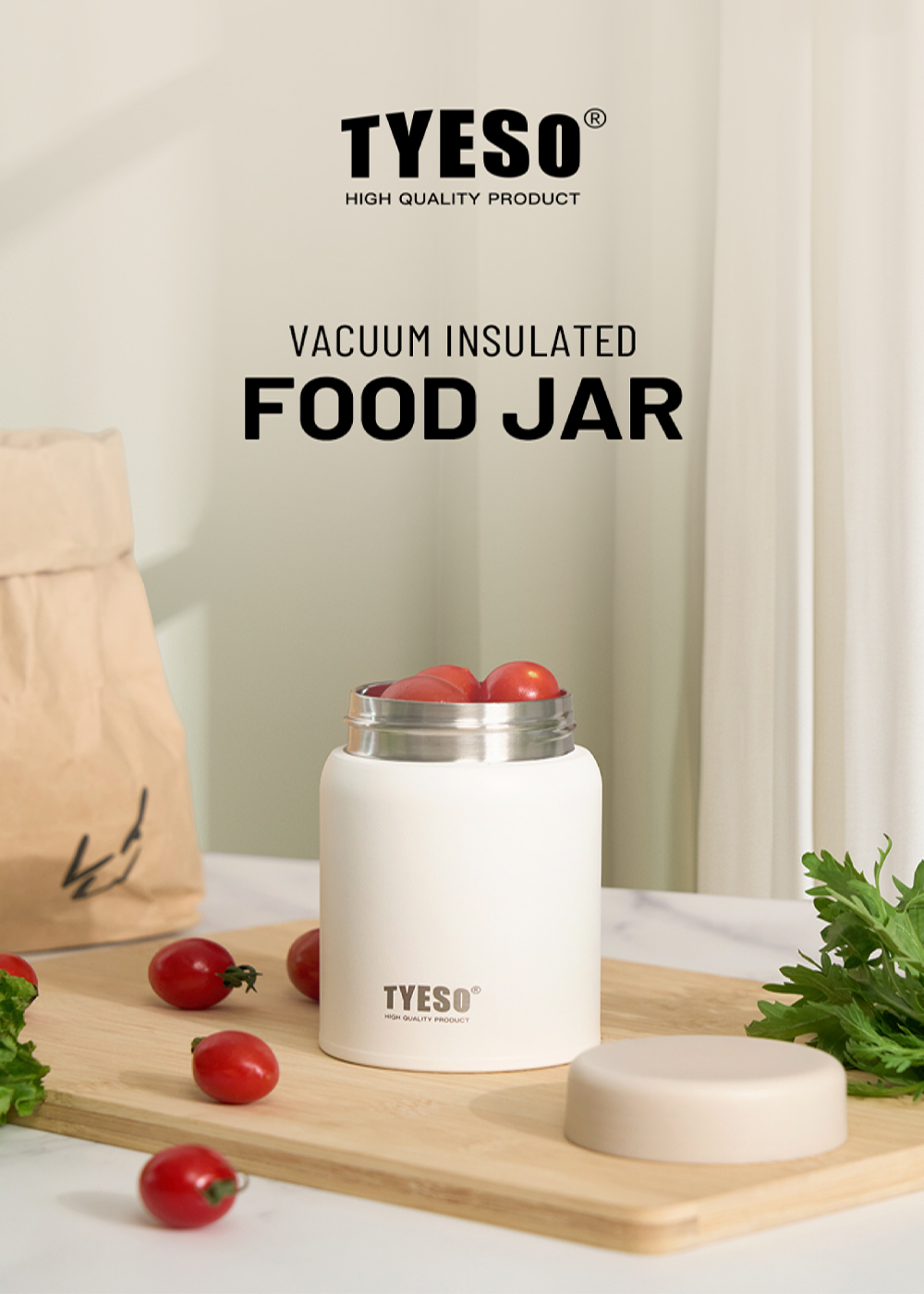 TYESO TS-01041/TS-01042 Thermos Food Jar Food-grade 316 Stainless Steel ...