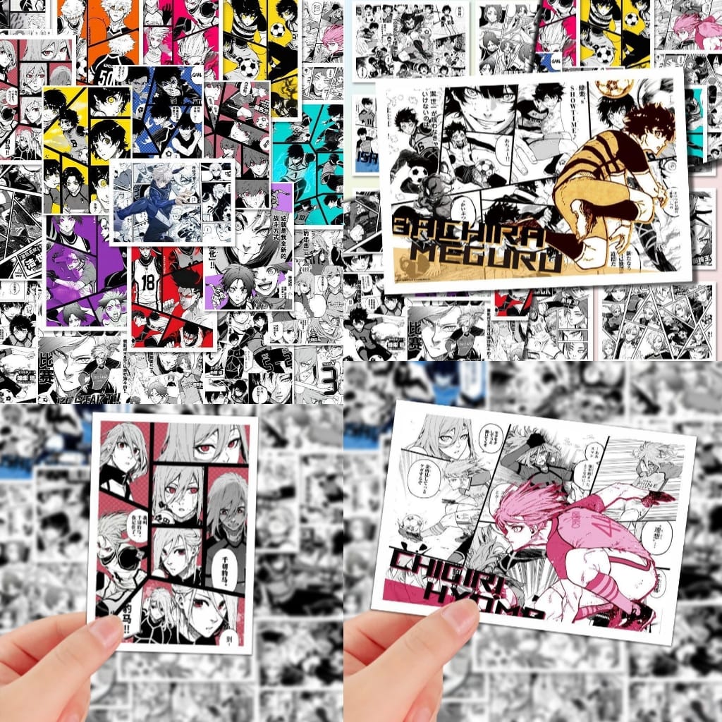 54pcs Blue Lock Anime Comic Design Mixed Stickers Set Anime Pelekat ...