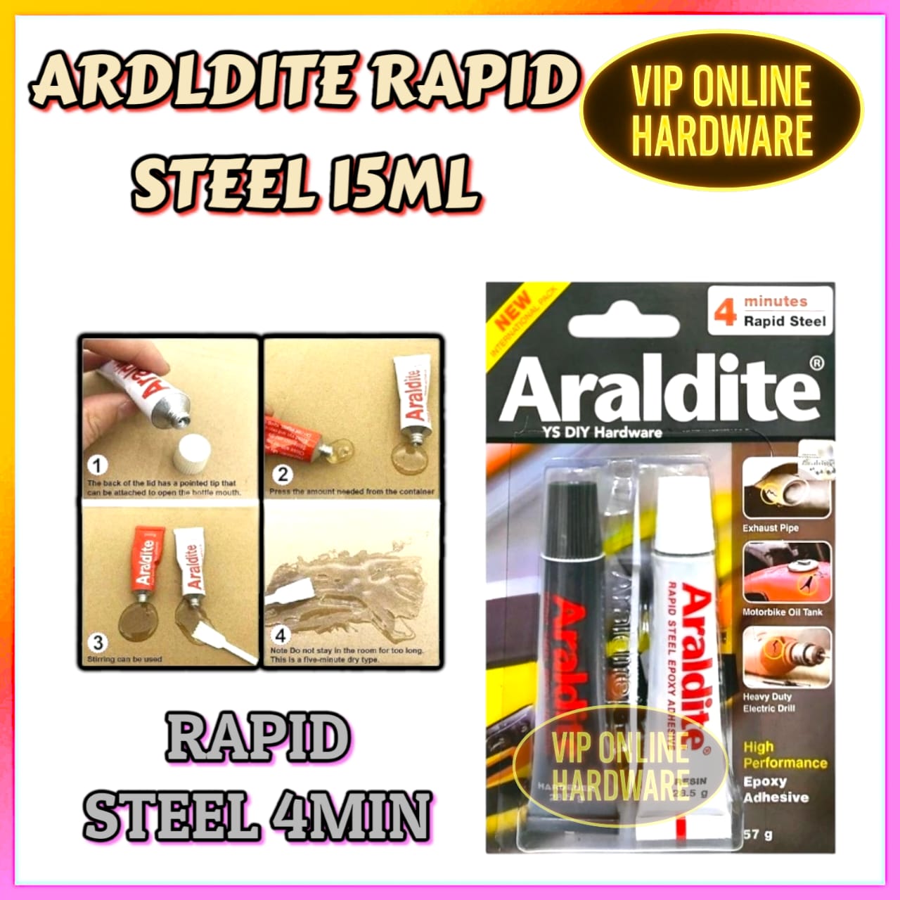 Araldite Epoxy Glue Araldite Standard 90mins / Rapid 5mins/ Rapid Steel ...