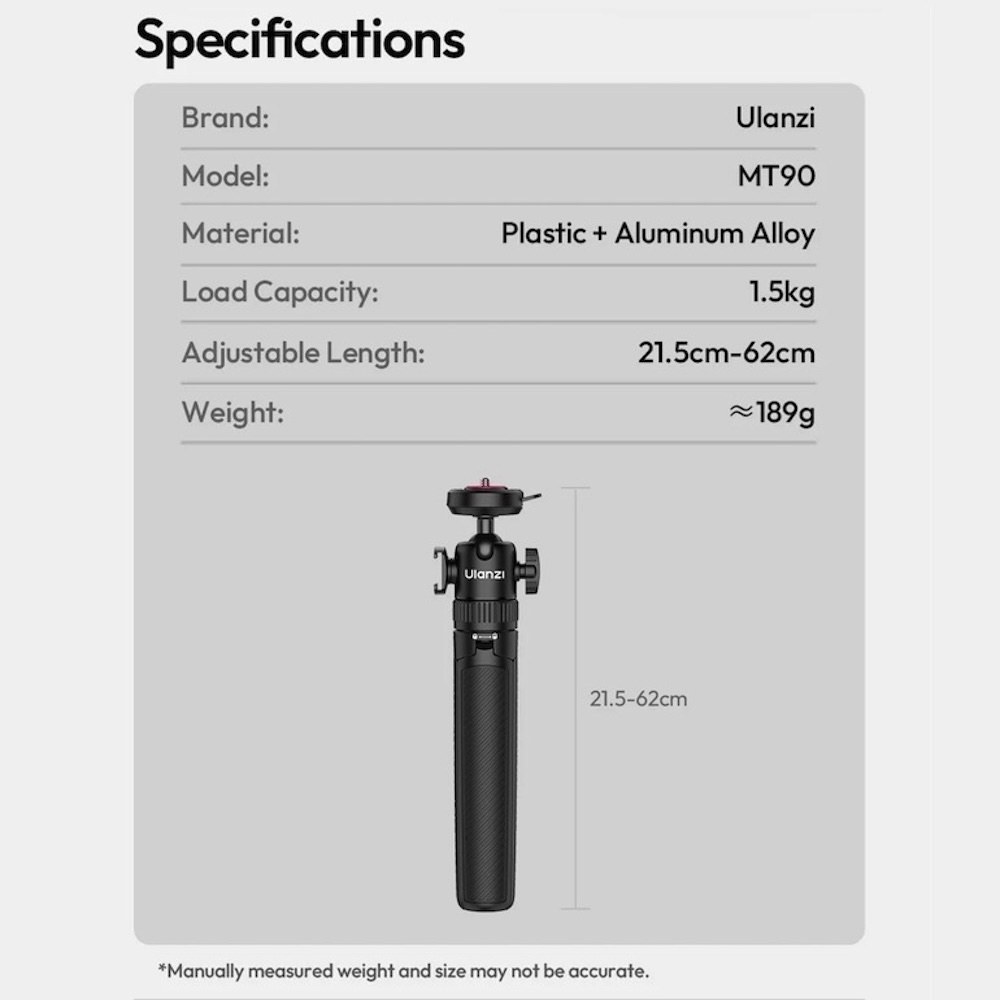 Ulanzi MT90 62cm Cka Quick Release Tripod Selfie Stick 360 Ball Head ...