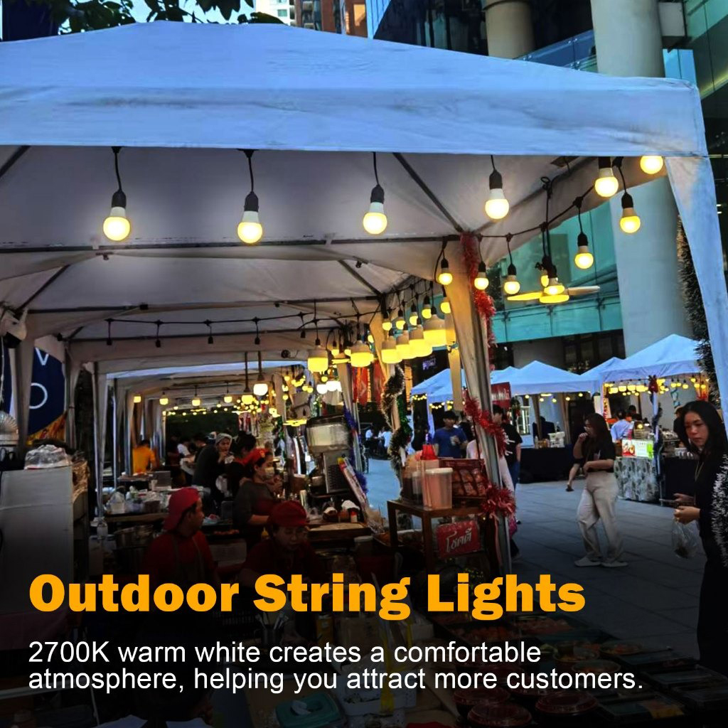 [5000 Hours] A60 Outdoor Waterproof String Lights 10M/14M 3000k for ...