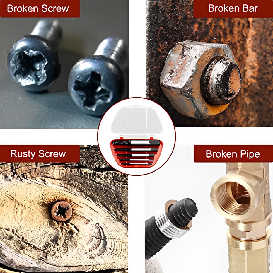 Merwin Broken Screw Extractor Bit, Damaged Bolt Screw Extractor,Tool Steel Extractors,with Left ...