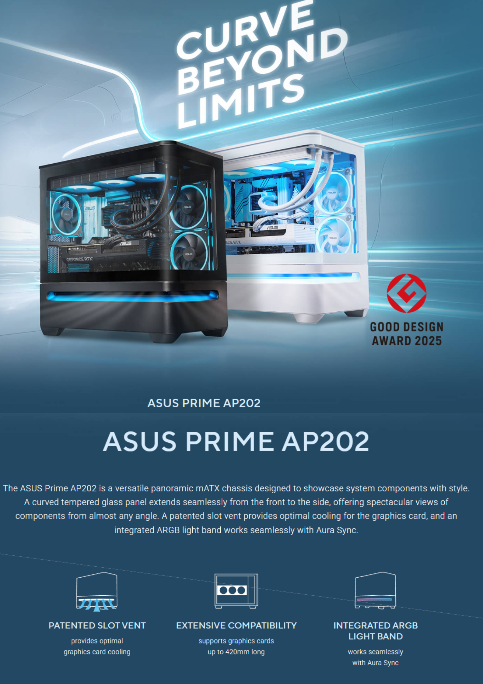 ASUS PRIME AP202 MATX CASING w 3 ARGB Fan (Black White) | Shopee ...
