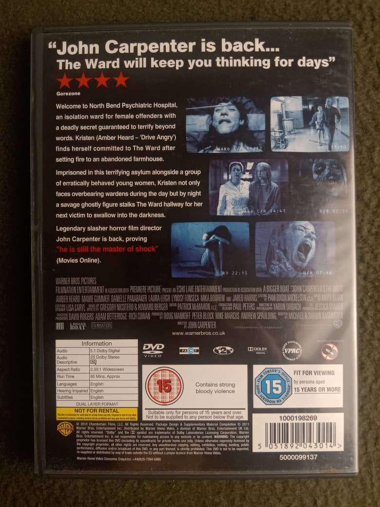 THE WARD - JOHN CARPENTERS DVD MOVIE | Shopee Philippines