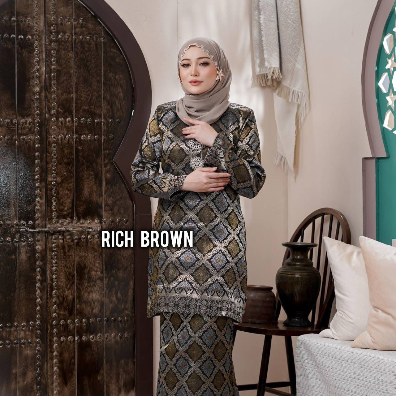CLASSIC MALAY WOVEN SONGKET KURUNG DRESS MERDEKA WOMEN'S WEDDING OUTFIT ...