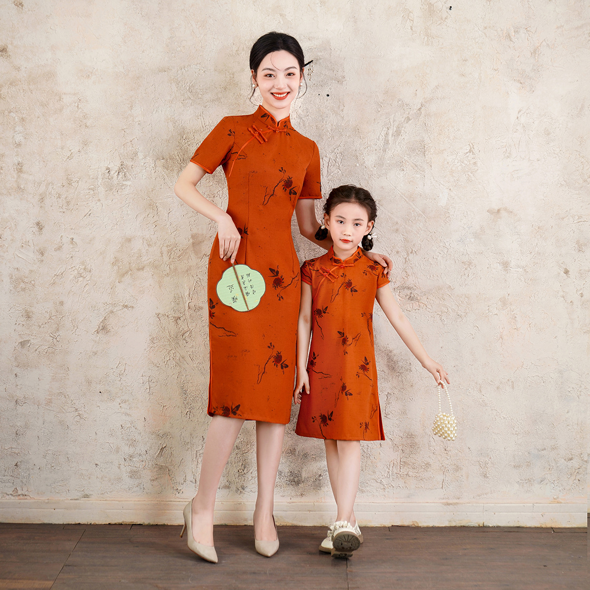 daidai Parent Child Cheongsam Slim Fit Women Children Qipao CNY Mother ...