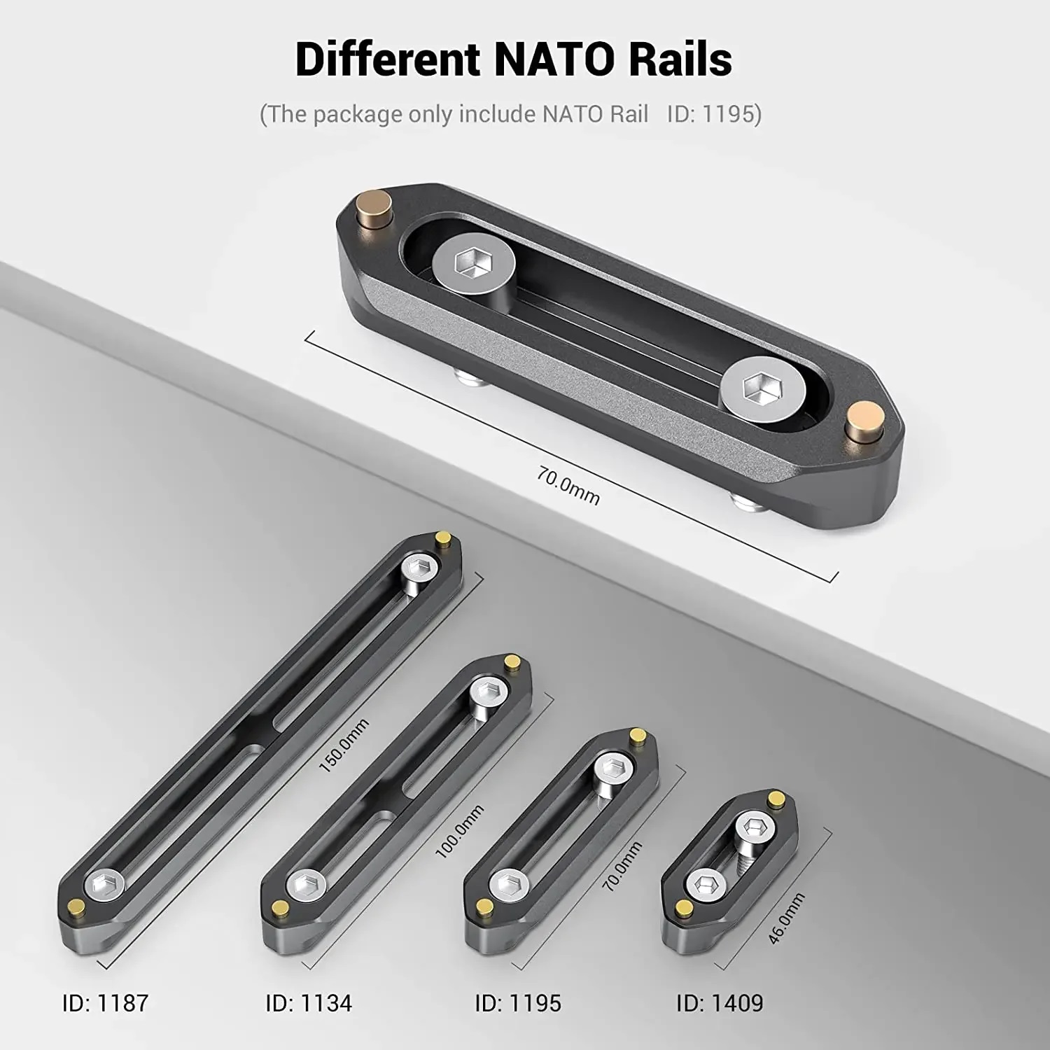 1195B Quick Release Safety Nato Rail 70mm Long 1195 Camera Rig Mini ...