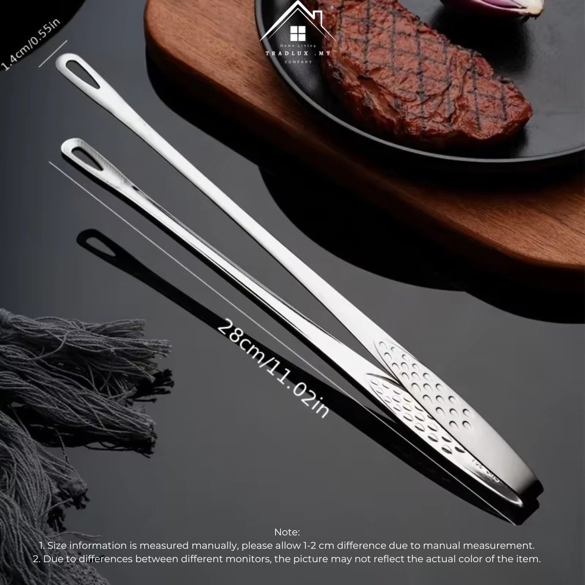 Penyepit BBQ Anti Panas Scissor Tongs Dapur Grill Steak Clamp ...