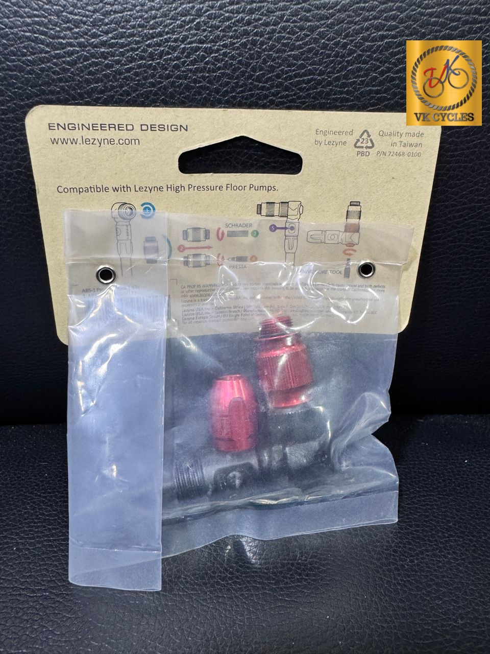Lezyne ABS-1 Pro HP Chuck Ruby Red Presta/Schrader Compatible High ...