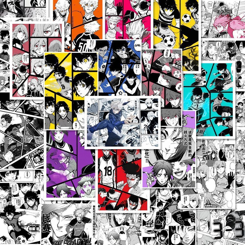 54pcs Blue Lock Anime Comic Design Mixed Stickers Set Anime Pelekat ...