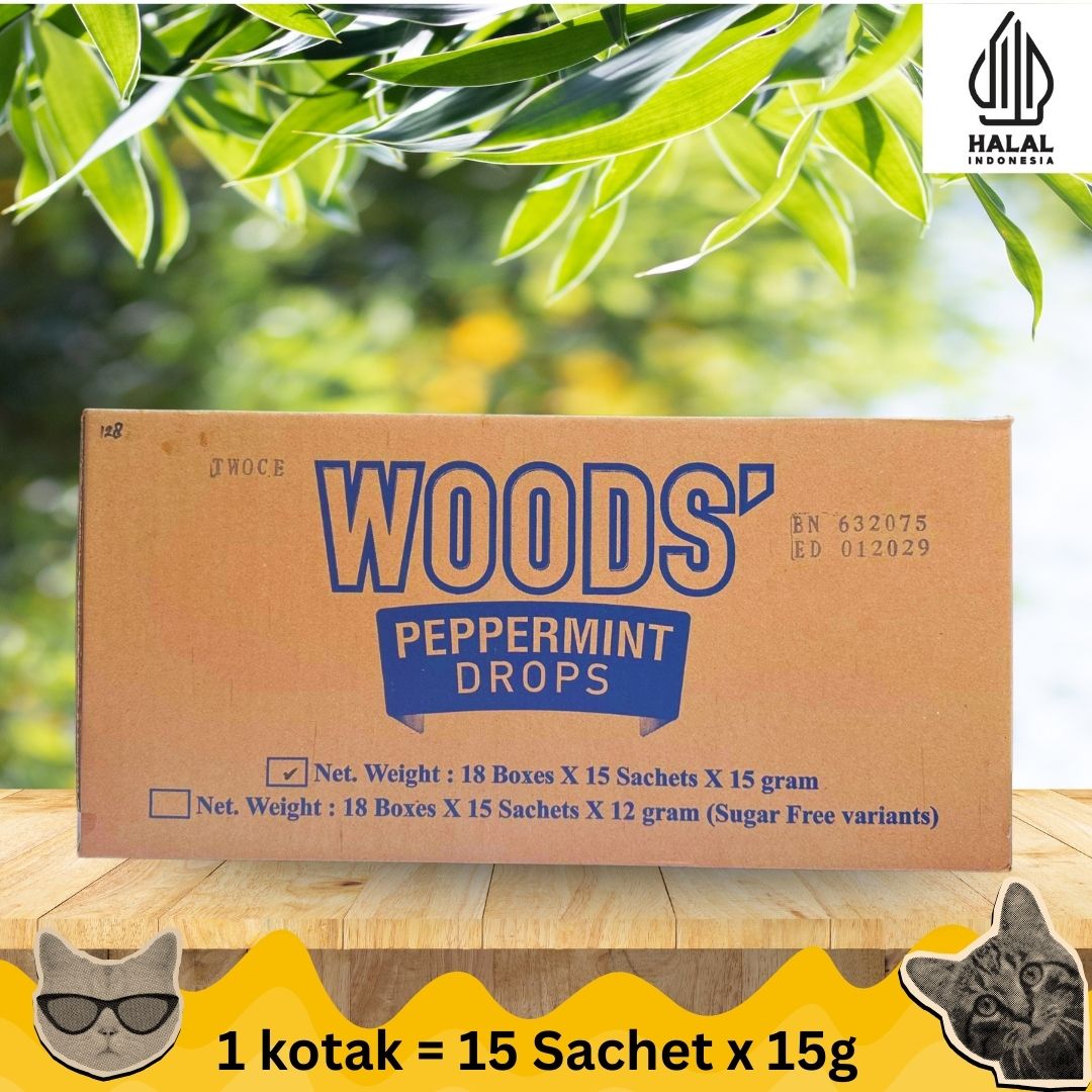 WOODS Chewy Peppermint Lozenges Candy – 6 Flavors + Sugar-Free – 1 Box ...