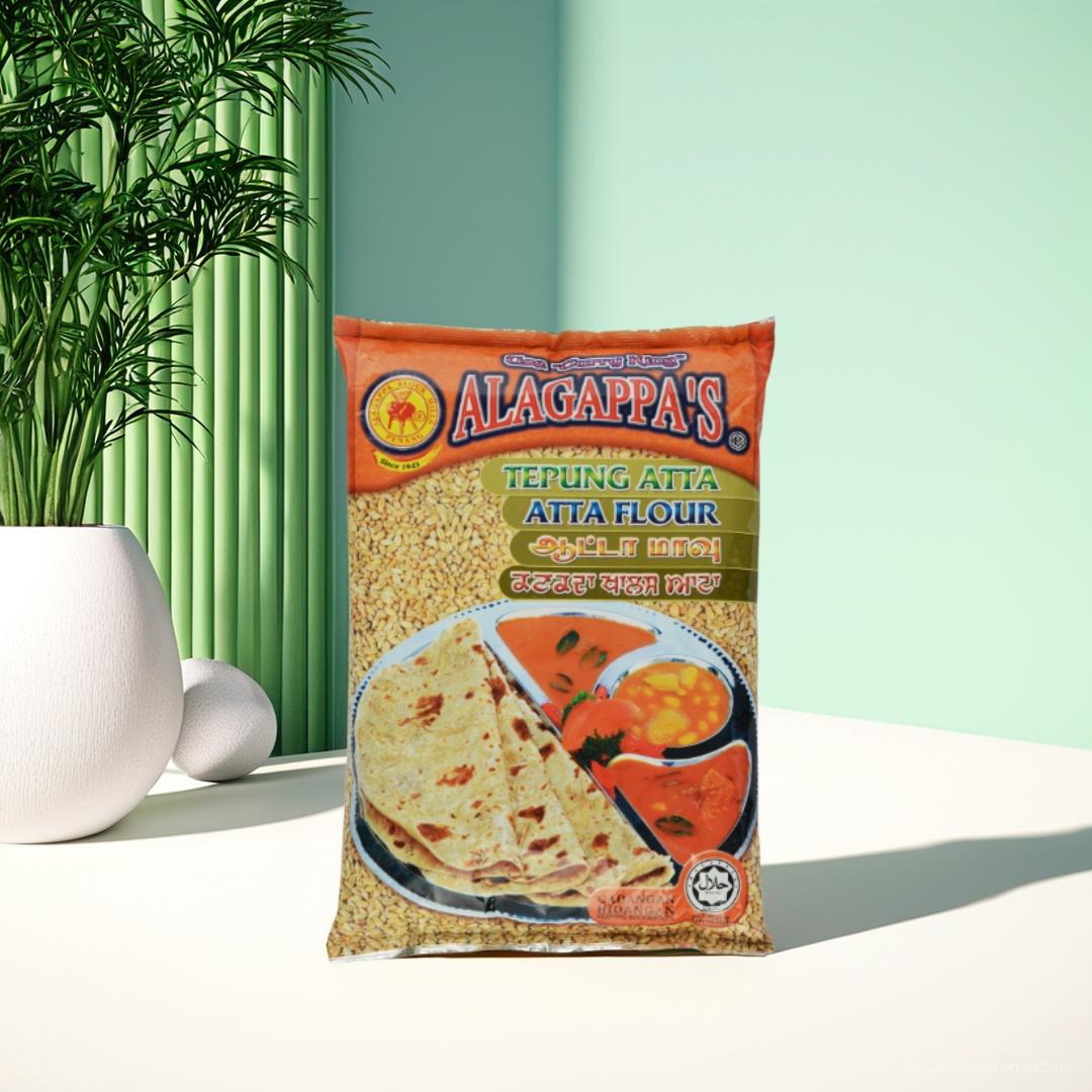 Alagappas Atta Flour 800g Whole Wheat Chakki Atta Soft & Healthy Flour ...