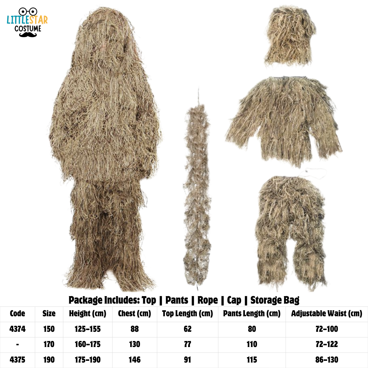 3D Leaf Camouflage Ghillie Suit for Kids & Adults – Outdoor Jungle ...