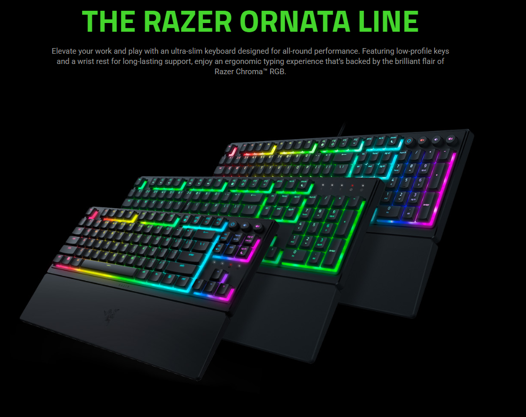Razer Ornata V3 X / V3 / V3 TKL Low-profile Membrane Gaming Keyboard ...