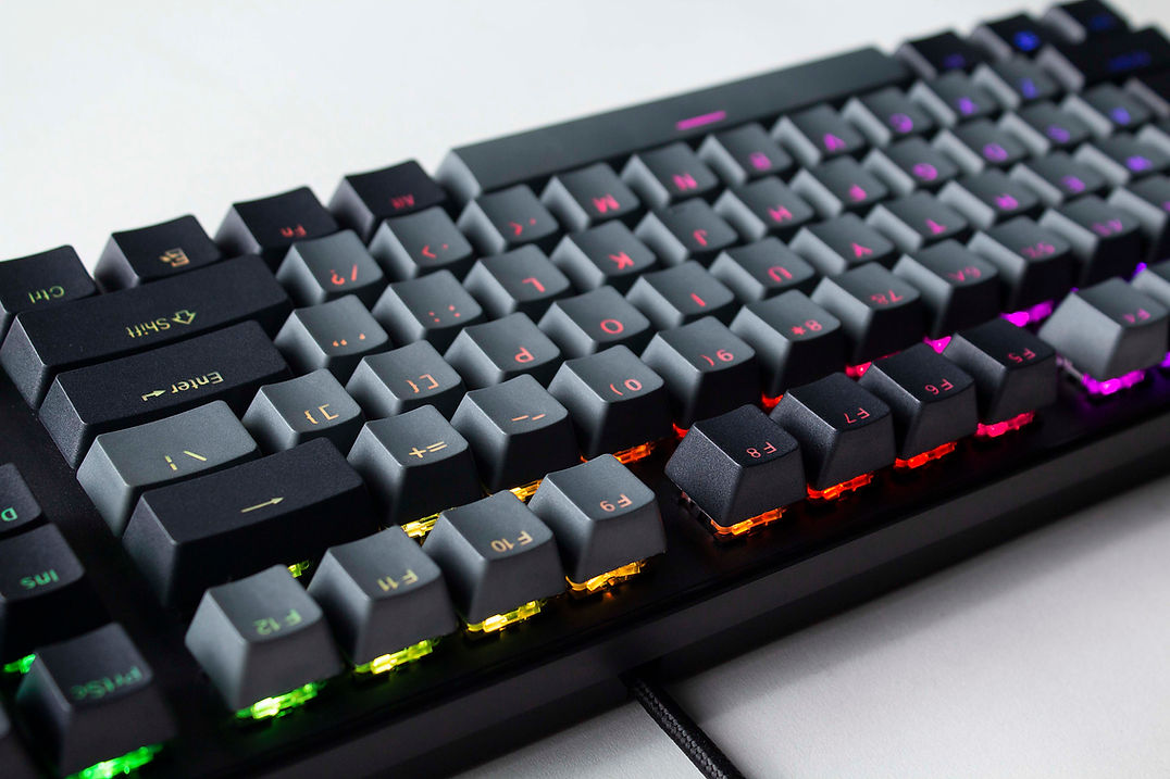 TECWARE DOUBLE-SHOT PBT TWO-TONE BLACK GREY KEYCAP SET FOR MECHANICAL ...