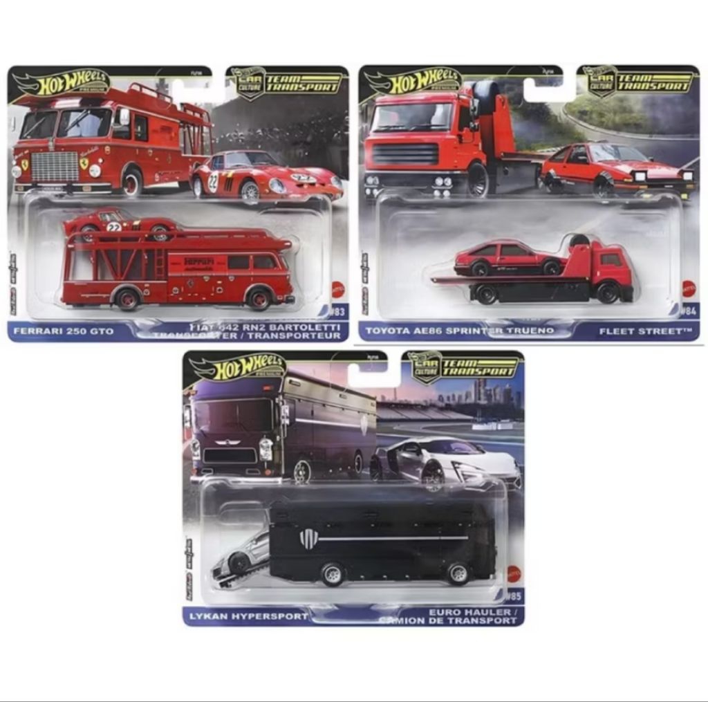 HOT WHEELS PREMIUM TEAM TRANSPORT FERRARI 250 GTO FIAT 642 AE86 ...
