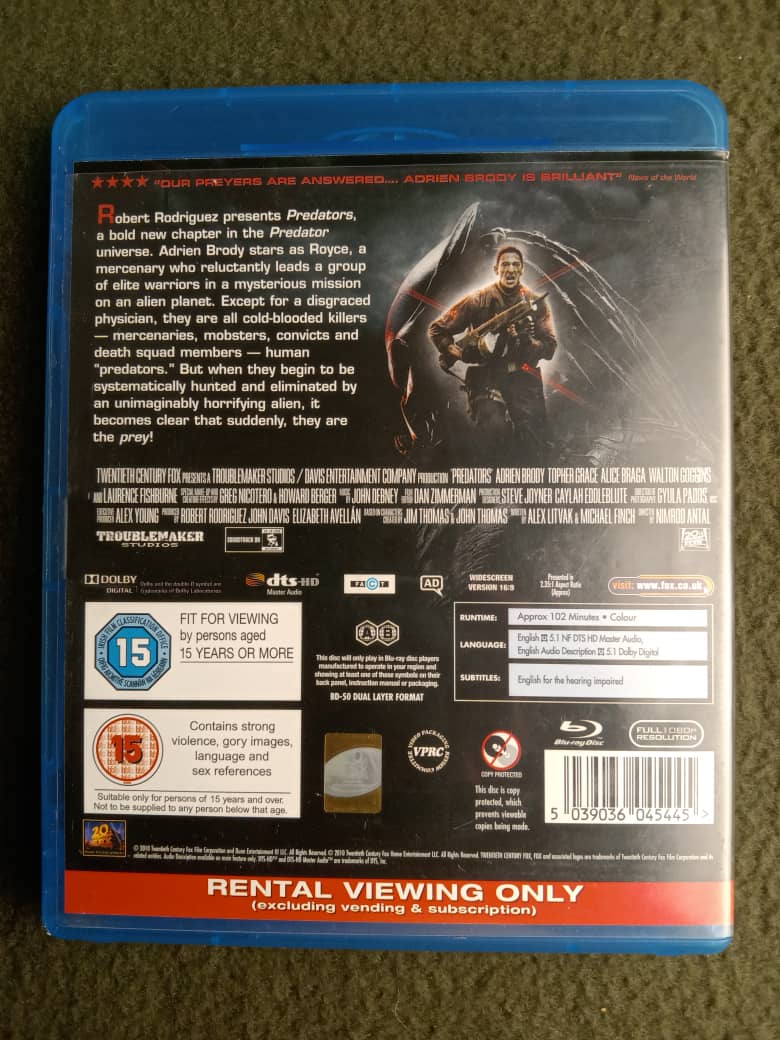 BLU-RAY PREDATORS USED | Shopee Philippines