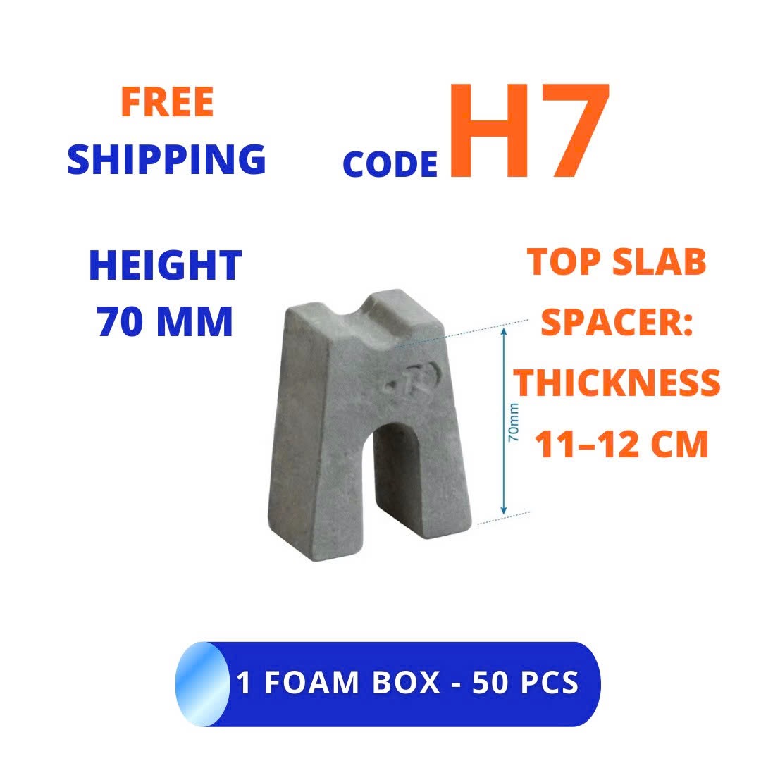 [Free Shipping] Concrete Spacer H7 (Height 70mm) – 1 Box (50 pcs ...