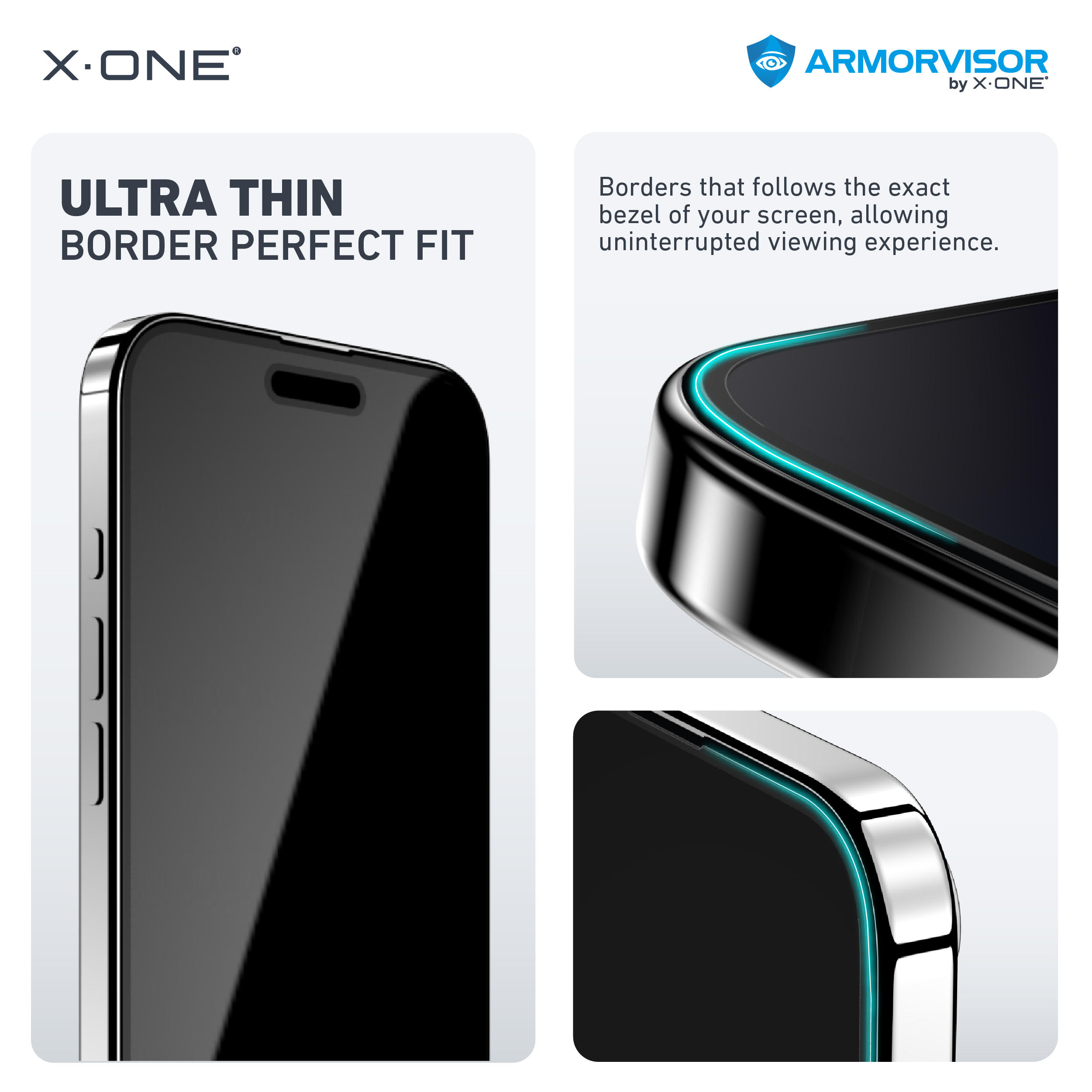 X.One Armorvisor Anti Blue Light Privacy Full Cover Screen Protector ...