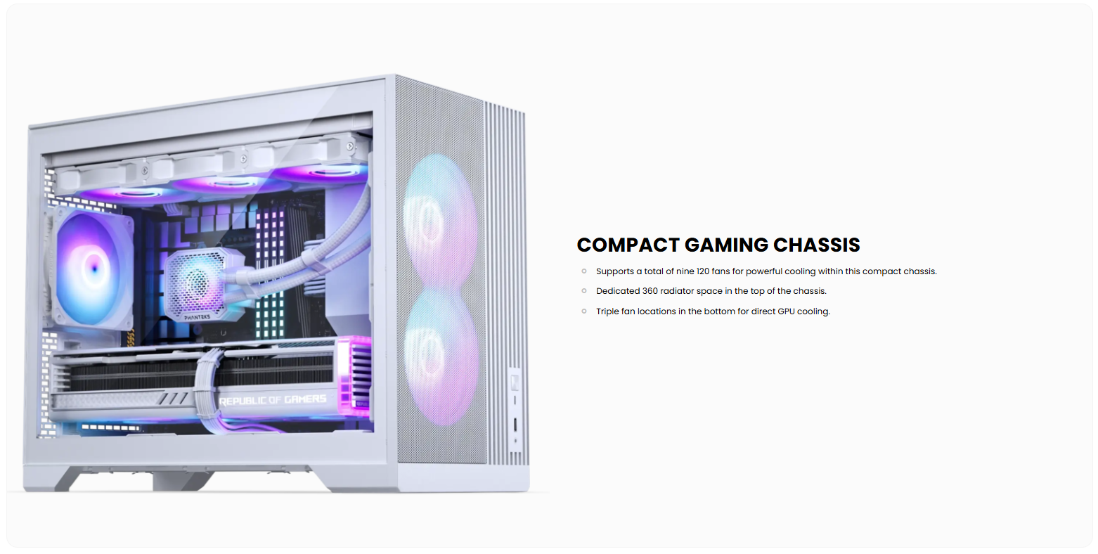 Phanteks XT M3 / XT V3 MATX Case with Tempered Glass Window With 3x ...