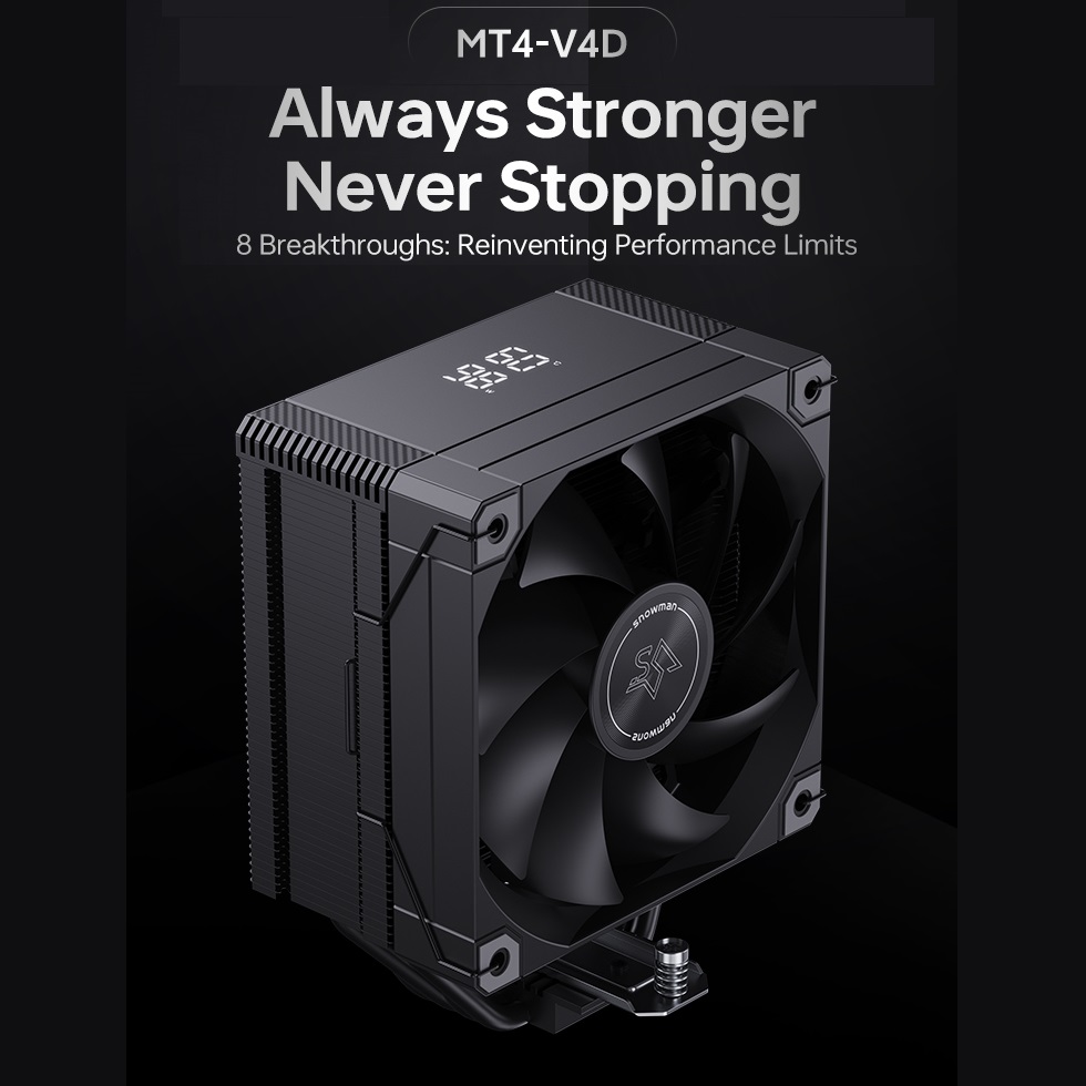 Snowman MT4-V4 DGT Digital CPU Cooler Black / White 12cm CPU Fan | Shopee Philippines