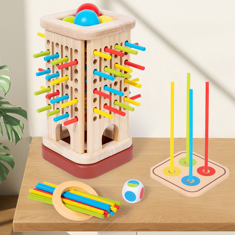 3-in-1 Wooden Tower Toy Children's Puzzle Leaning Tower Of Pisa ...