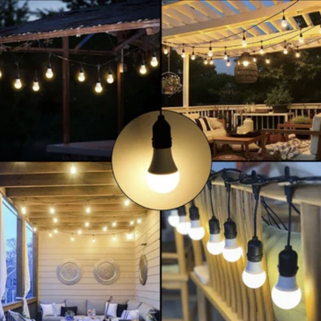 [5000 Hours] A60 Outdoor Waterproof String Lights 10M/14M 3000k for ...