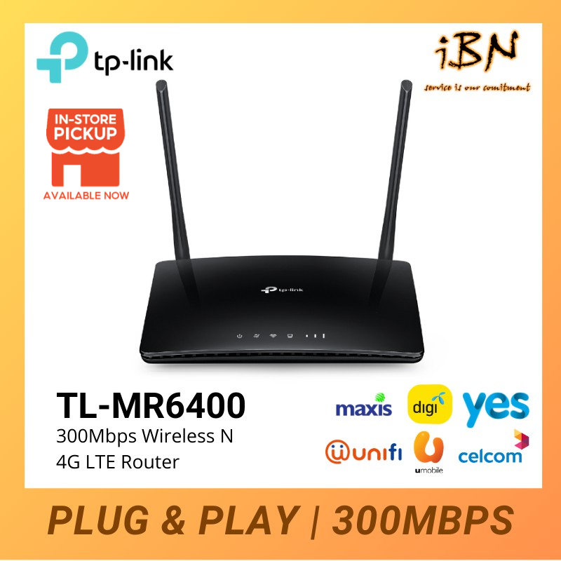 TP-Link TL-MR6400 APAC - 300Mbps Wireless N 4G LTE Router | Shopee ...