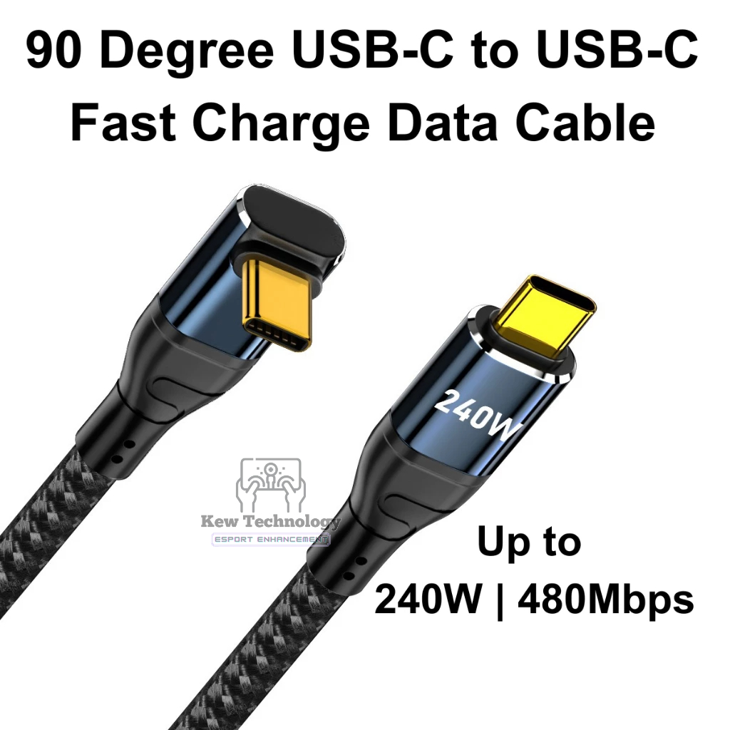 90 Degree Type C to Type C Cable Right Angle Cable L Shape Cable 240W ...