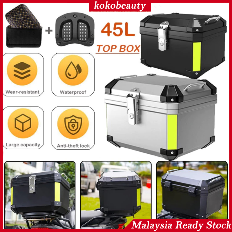 45L Top Box Aluminium Motorcycle Motorcycle Box Storage Top Box Extra ...
