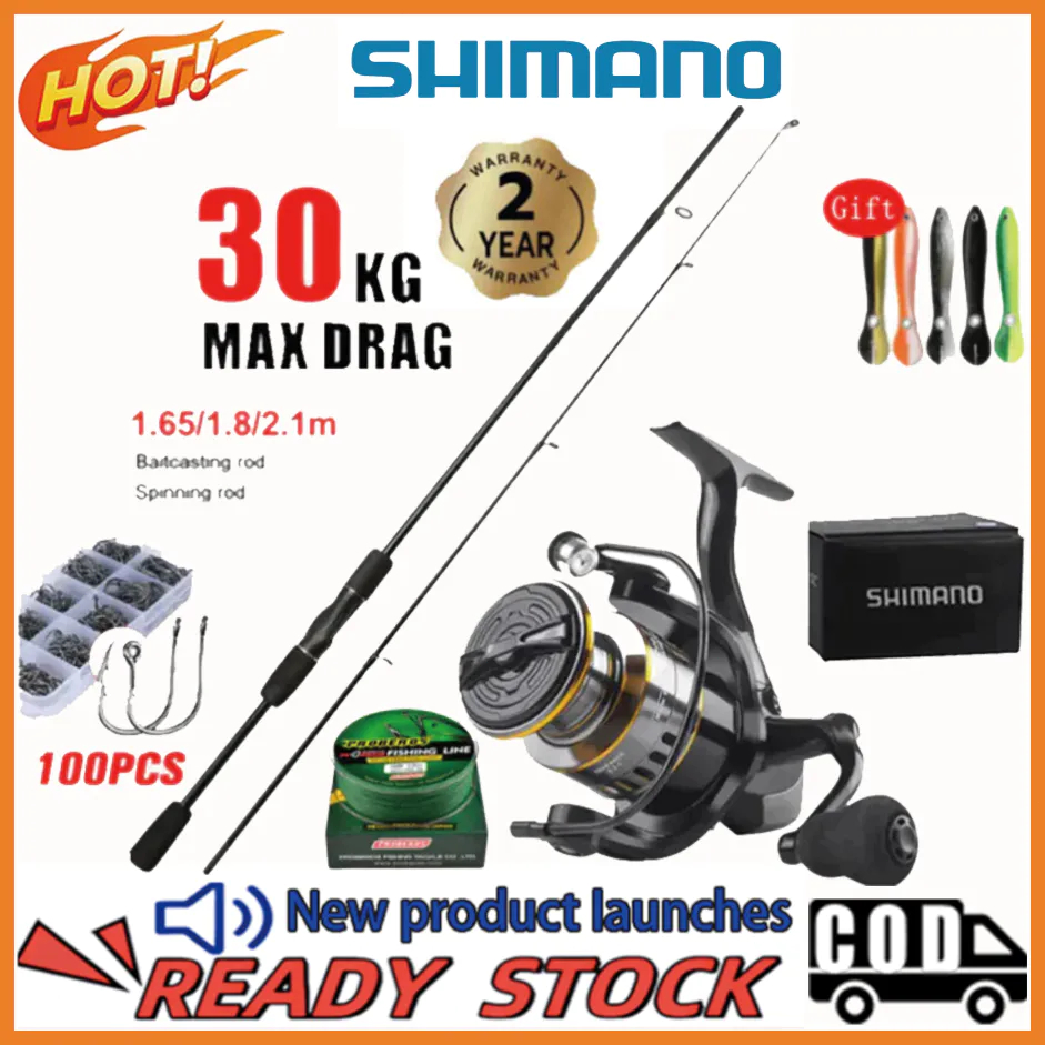 Shimano Rod Fishing Set Combo Reel Spinning Rod Joran Pancing 1 Set ...