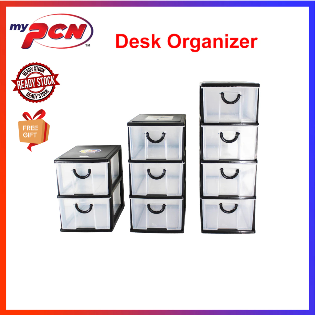 PCN 2/3/4 Tiers Plastic Drawer Storage Organizer Box/ Serbaguna Laci ...