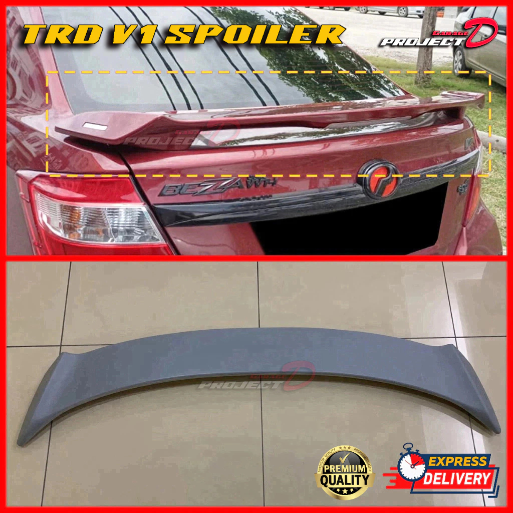 Perodua Bezza TRD V1 Spoiler With LED ( WITHOUT PAINT ) | Shopee ...