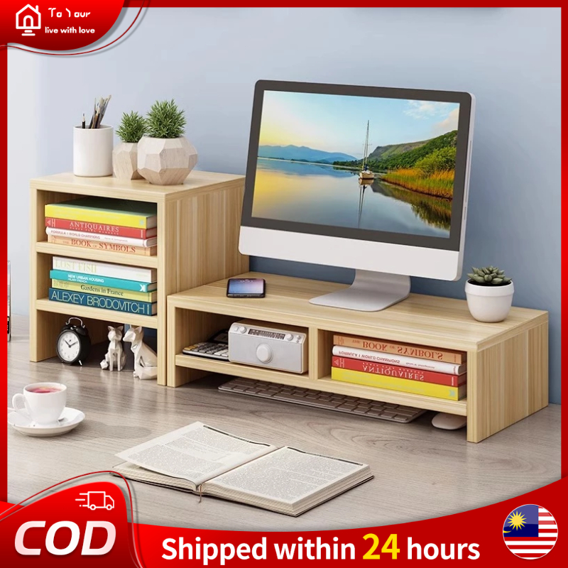 Computer Monitor Rack Stand Screen Increase Height Shelf Desktop Base ...