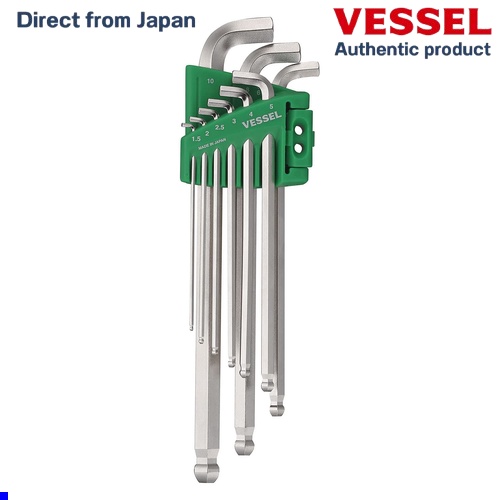 VESSEL Hexagon Bar Ball Point L-Type Wrench Set of 9 Short Axis 8209BP【Direct from Japan ...