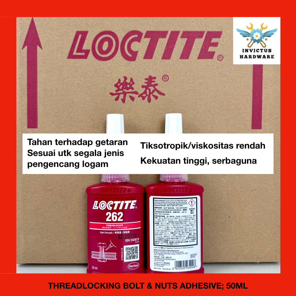FULL SERIES 262 LOCTITE SCREW THREADLOCKER PROTECT BEARING SHAFT TYRE ENGIN AGENT WIRE GLUE GAM ...