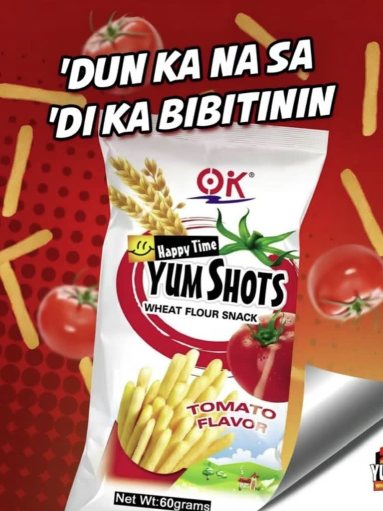 Yum Shots Tomato Flavor Snack 60gram Crispy Crunchy Savory Savoury ...