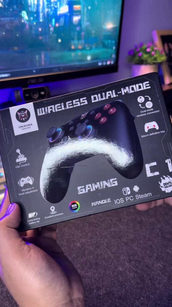 ONIKUMA C1 Wireless Bluetooth Gamepad Dual-Mode Six-Axis Gyroscope ...