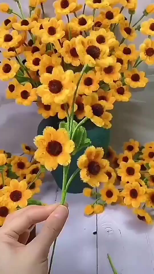 100Pcs Fuzzy Wire Set DIY Plush Flower Fake Flower Craft Pipe Cleaners ...