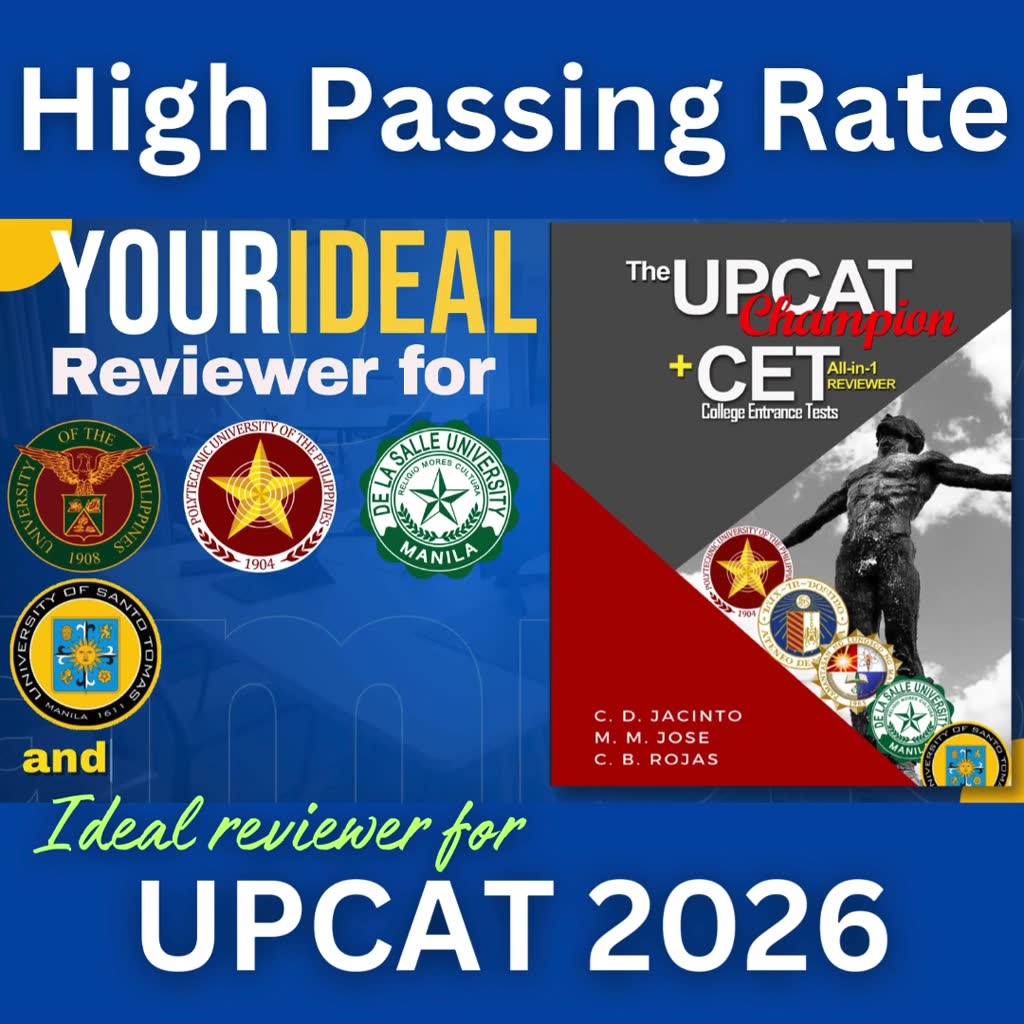 UPCAT, PUPCET, USTET, DCAT, ACET, PLMAT & CET Reviewer - Complete All ...
