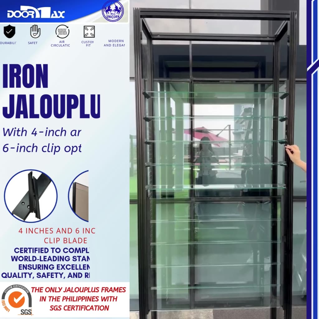 DOORMAX Jalouplus Iron Powder Coated Steel Nylon Jalousie Window Frame ...