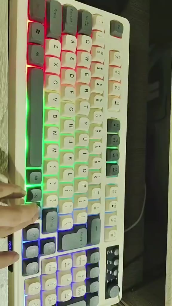 Zeus x Raiku Wired Rainbow LED Ligh Gaming Keyboard 98 Keys Silent Keys ...